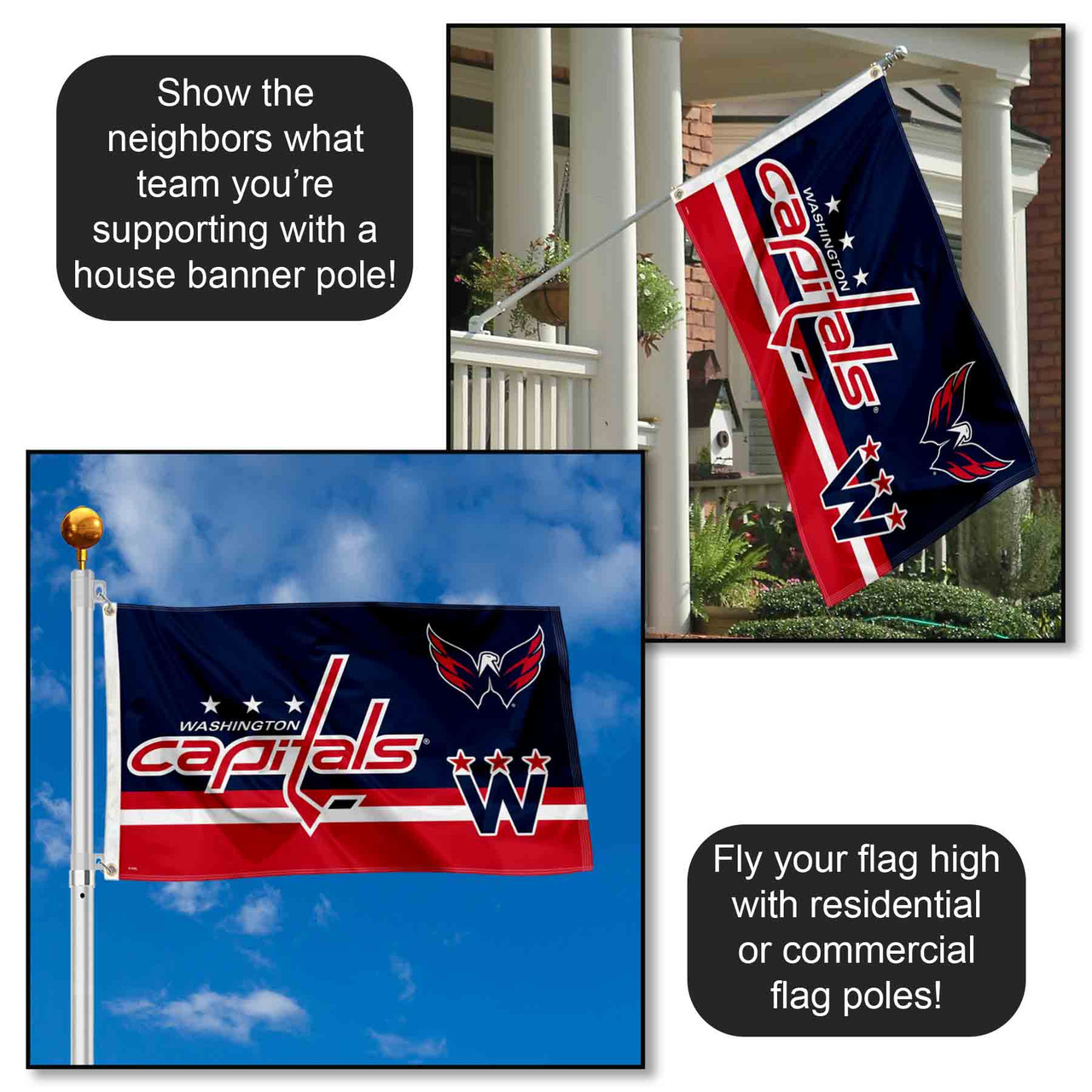 Washington Capitals Logo Insignia 3x5 Flag - State Street Products