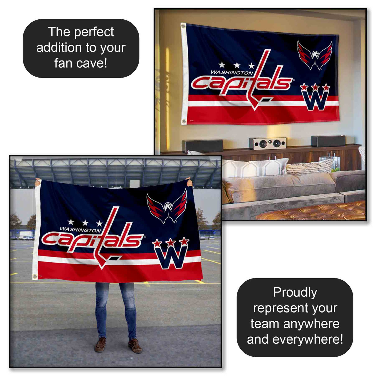 Washington Capitals Logo Insignia 3x5 Flag - State Street Products