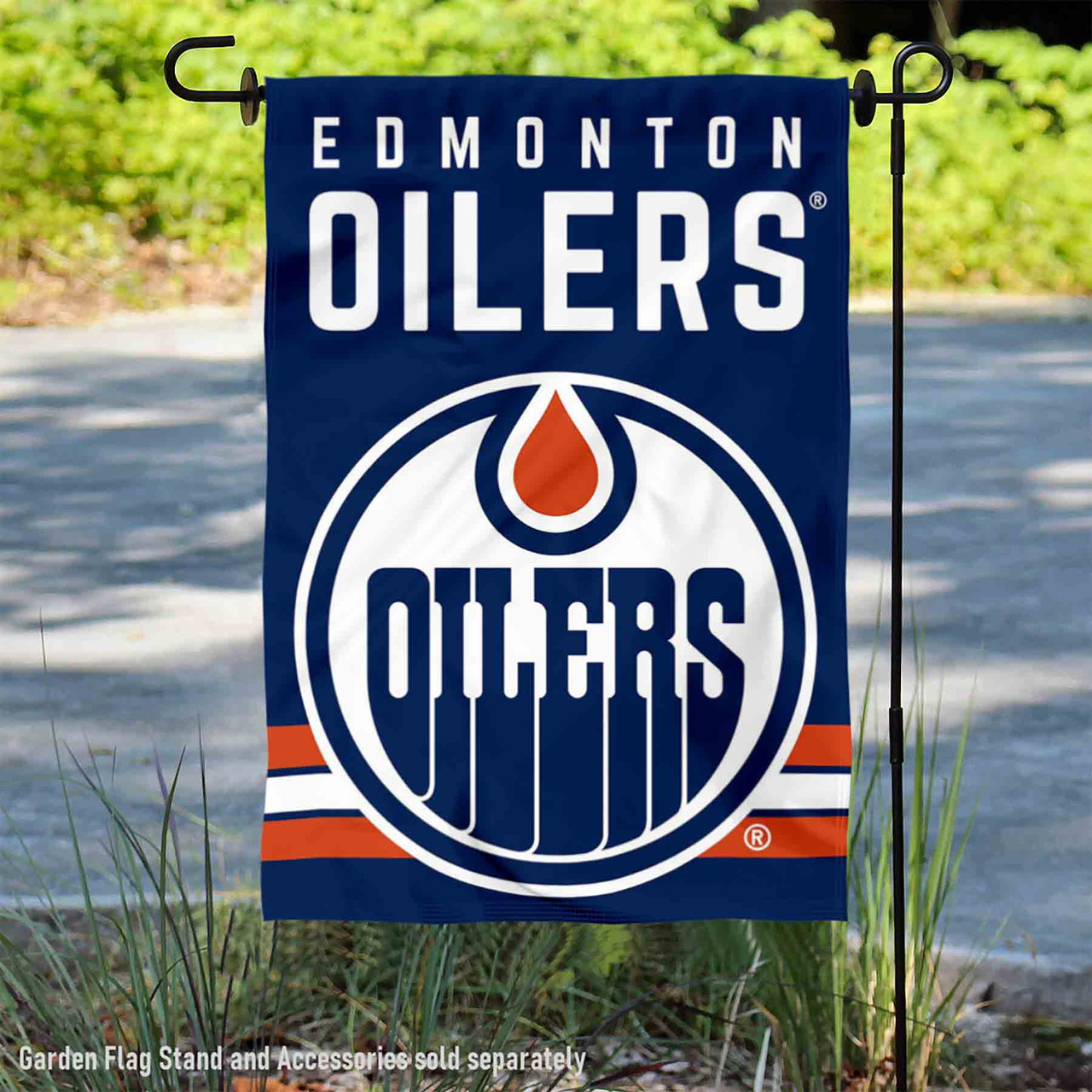 Edmonton Oilers Double Sided Logo Garden Flag - State Street Products