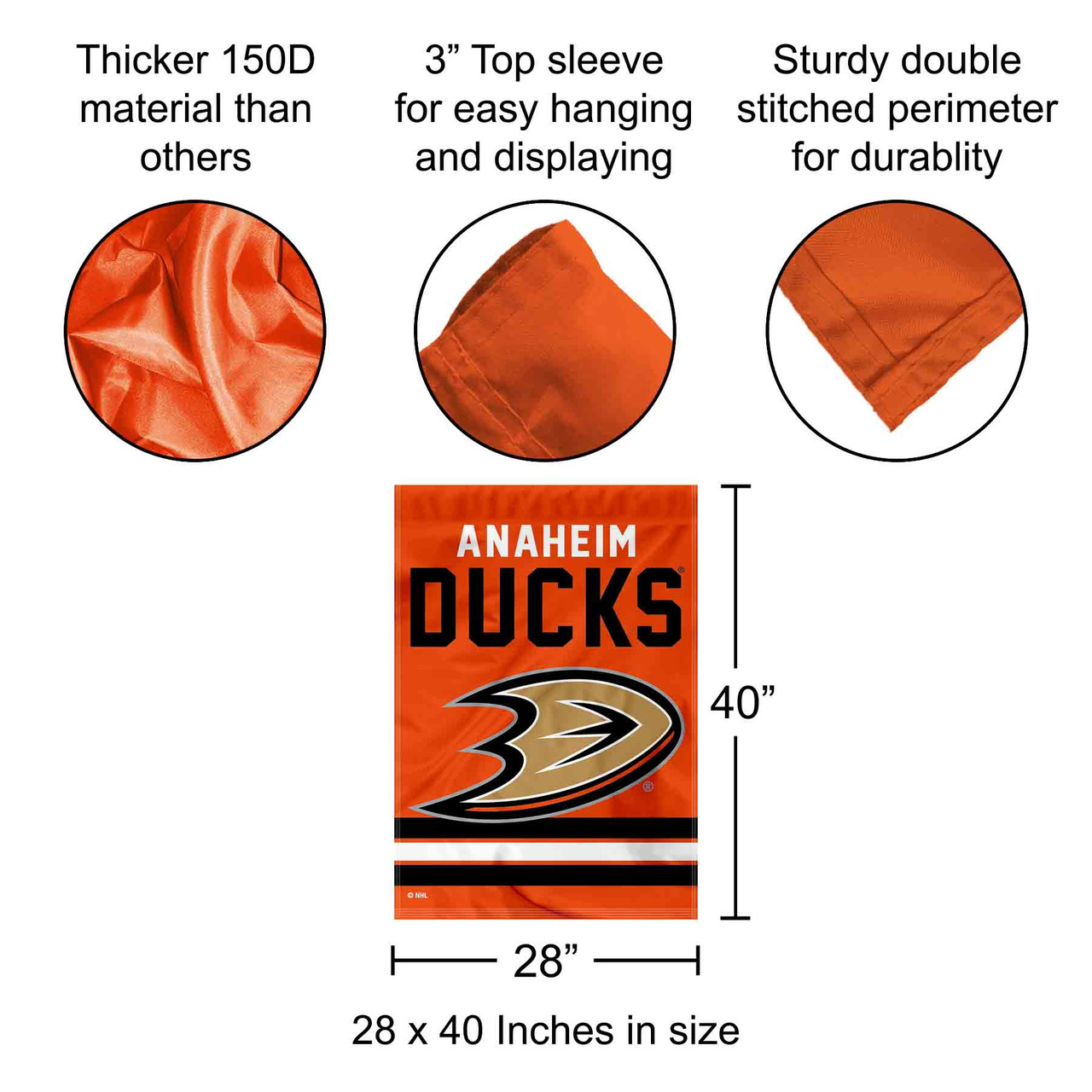 NHL Anaheim Mighty Ducks Two Sided House Banner - State Street Products