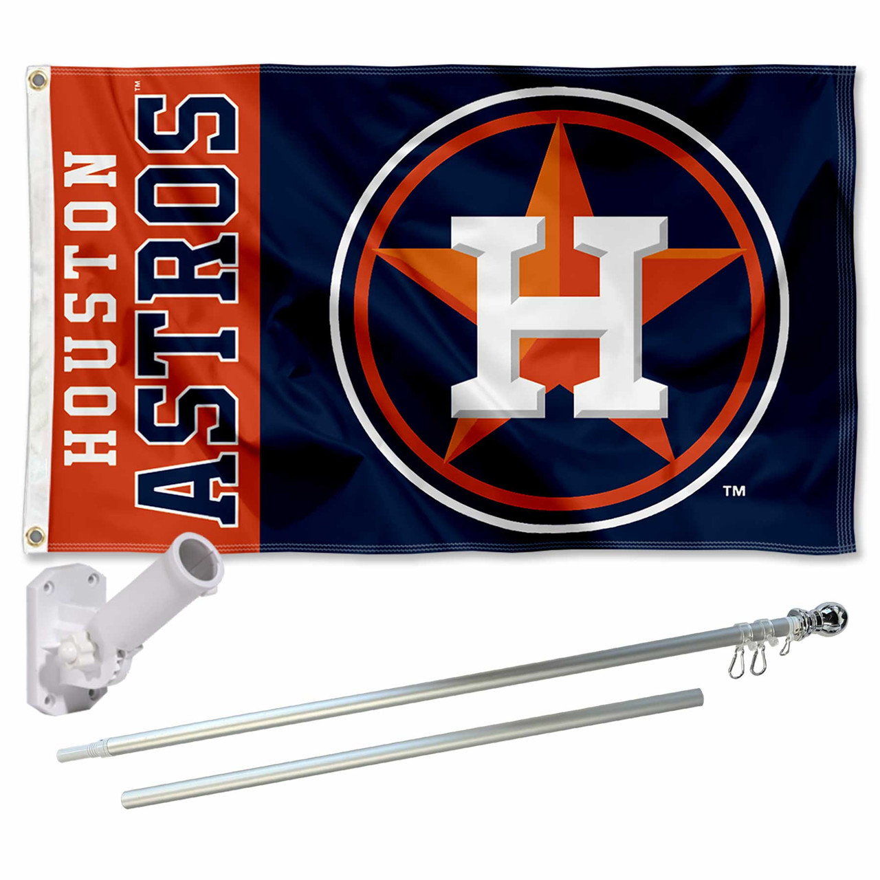 Houston Astros Flag Pole and Bracket Kit - State Street Products