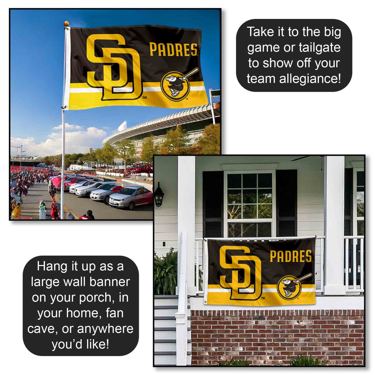 San Diego Padres Logo Insignia 3x5 Large Banner Flag - State Street ...