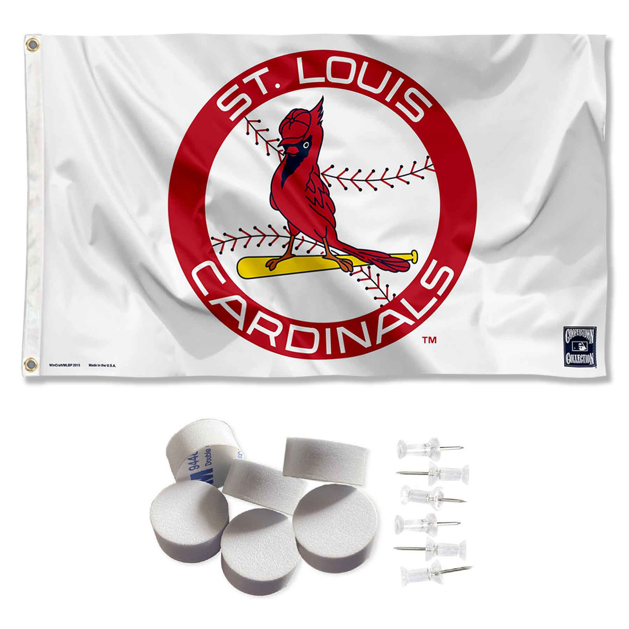 St. Louis Cardinals Vintage Retro Banner Flag with Tack Wall Pads ...
