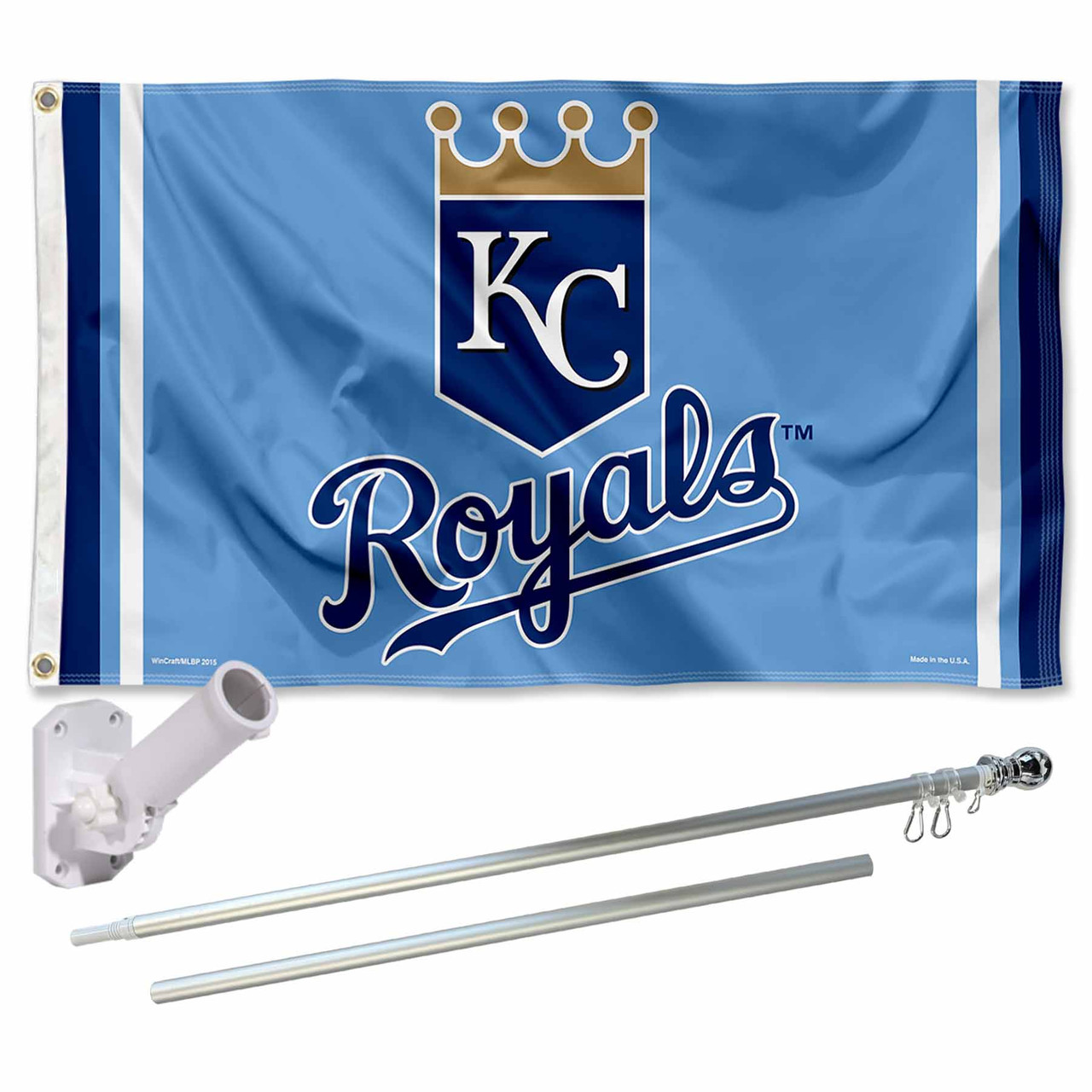 Kansas City Royals Powder Blue Flag Pole and Bracket Kit - State Street ...