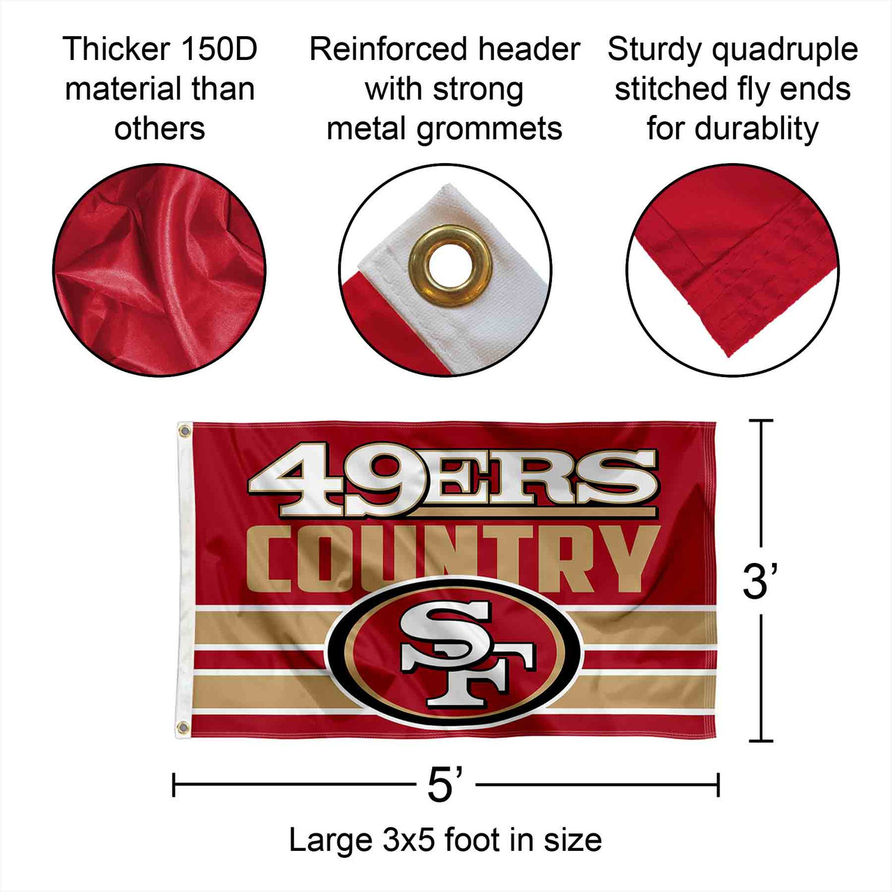 San Francisco 49ers Country Flag - State Street Products