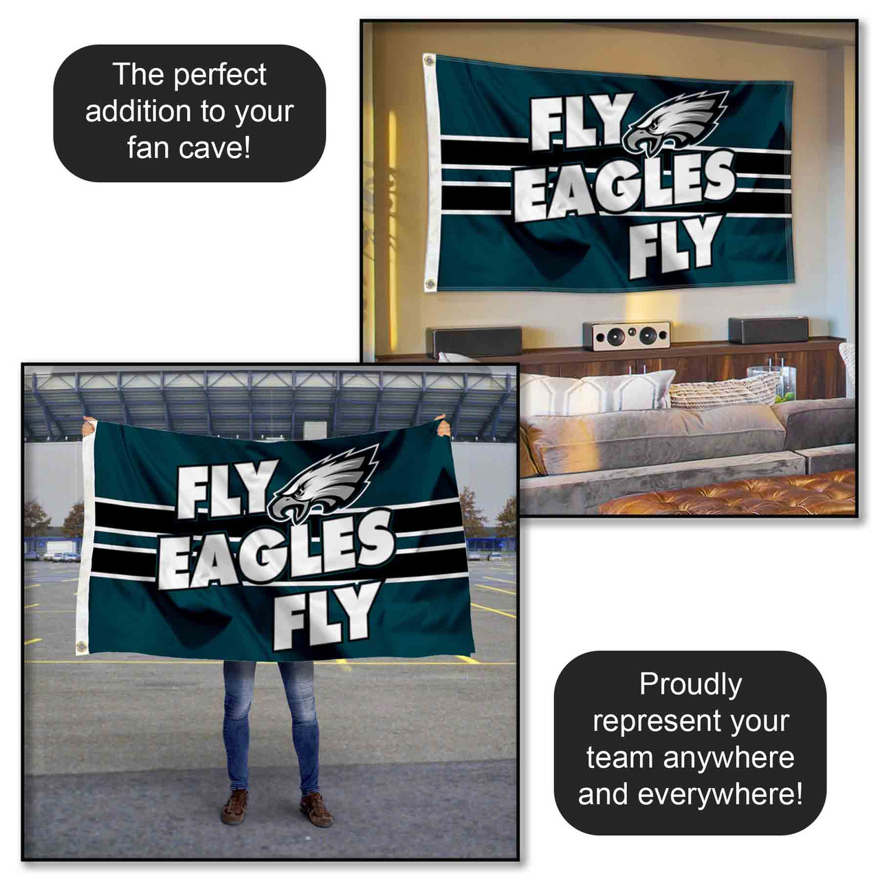 Philadelphia Eagles Fly Eagles Fly Flag - State Street Products
