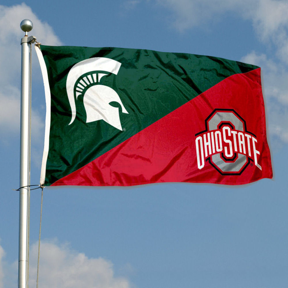 Michigan State vs Ohio State House Divided 3x5 Flag - State Street Products
