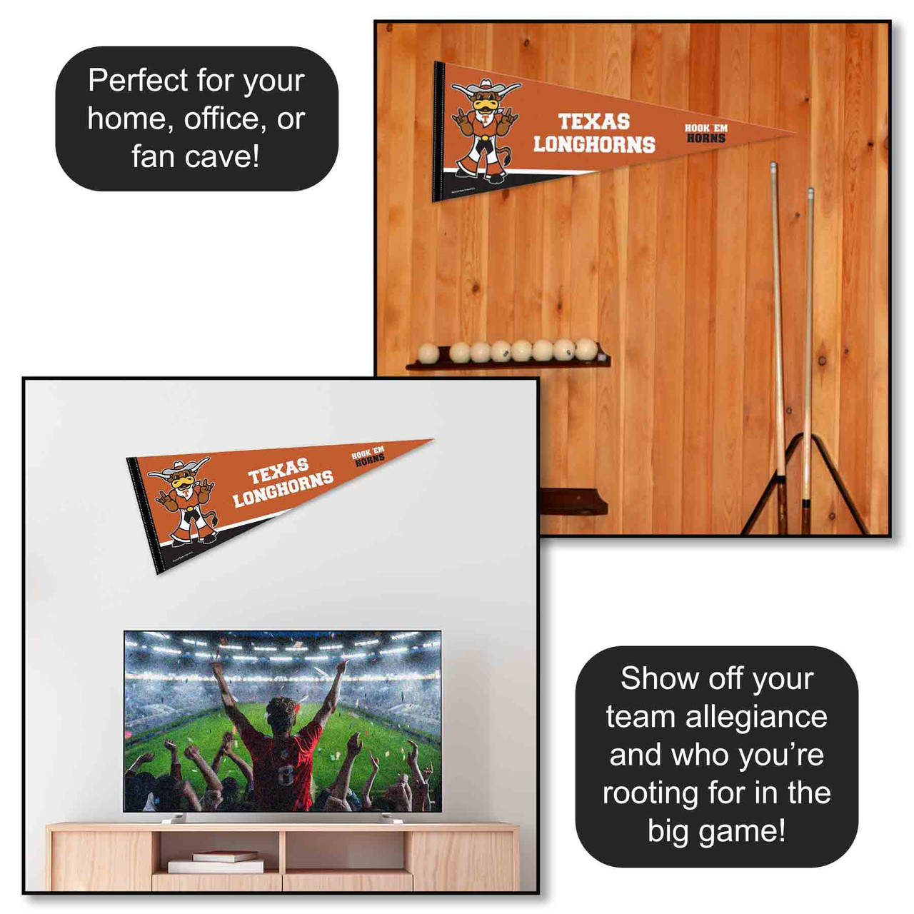 Texas Longhorns Hook Em Horns Pennant - State Street Products