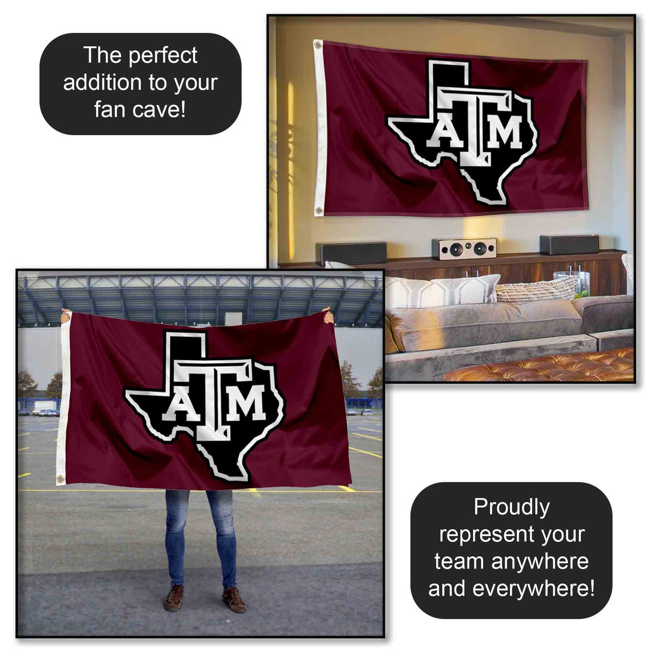 Texas A&M Lone Star Logo Flag - State Street Products
