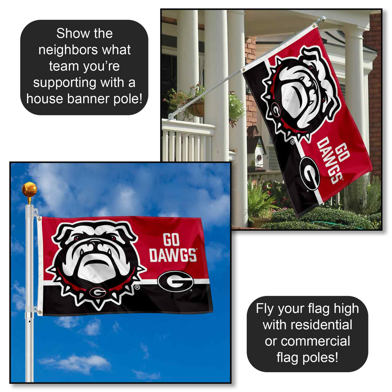 Georgia Bulldogs Go Dawgs Flag - State Street Products
