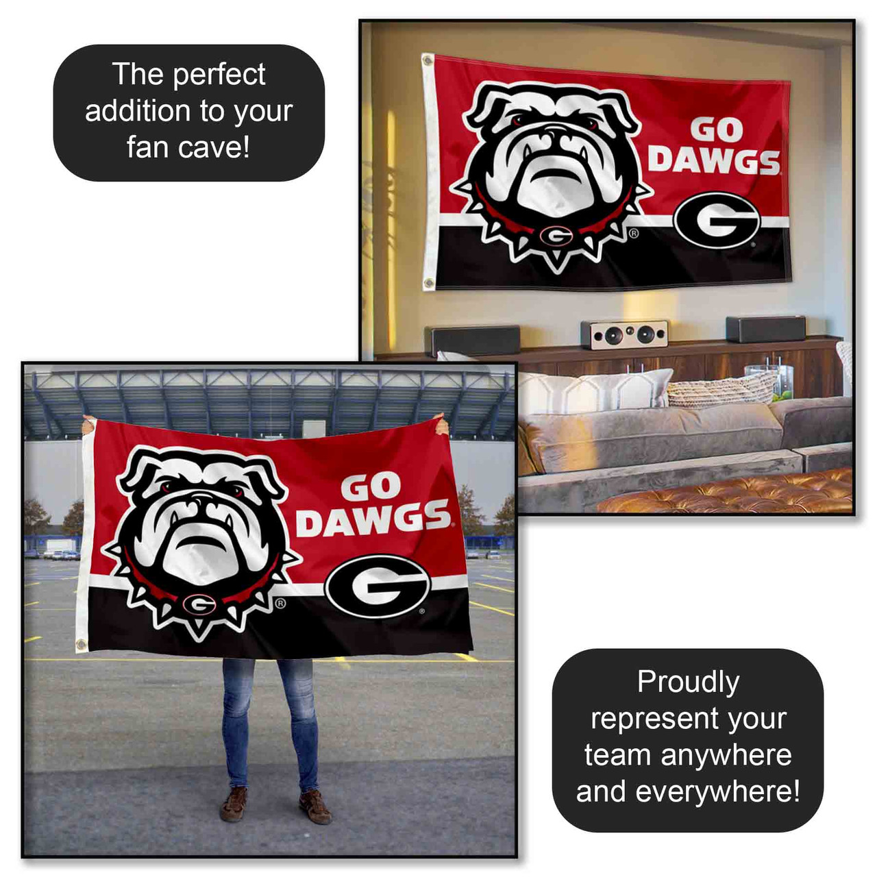 Georgia Bulldogs Go Dawgs Flag - State Street Products