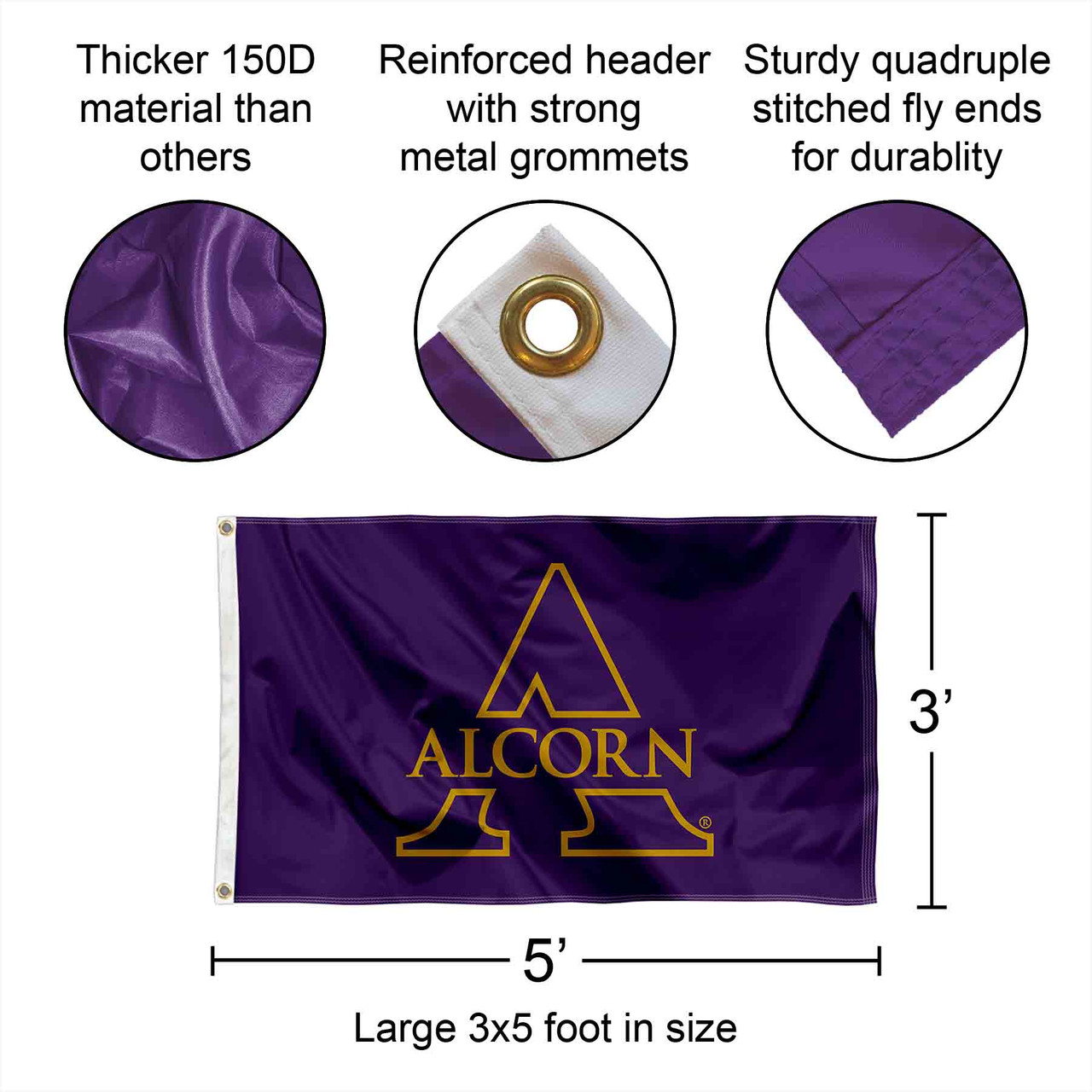 Alcorn State Wordmark Logo Flag - State Street Products