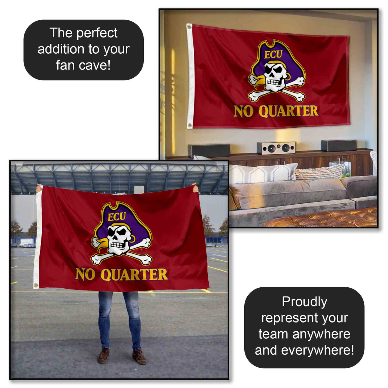 ECU Pirates No Quarter Flag - State Street Products