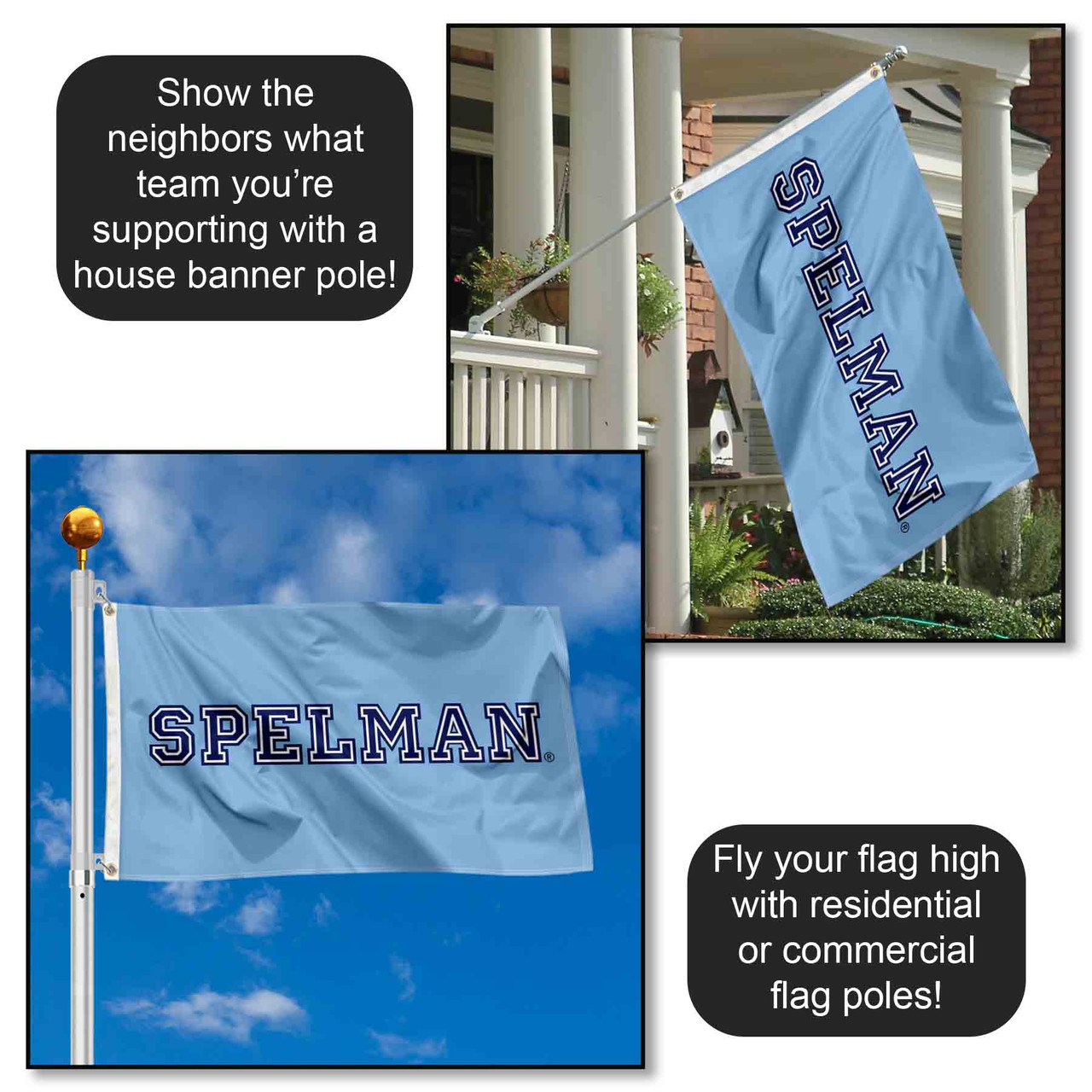Spelman Jaguars Wordmark Flag - State Street Products