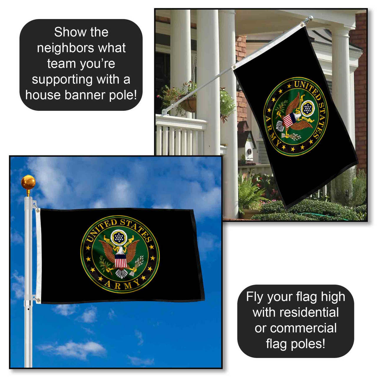 United States Army Military Service Mark Flag - State Street Products