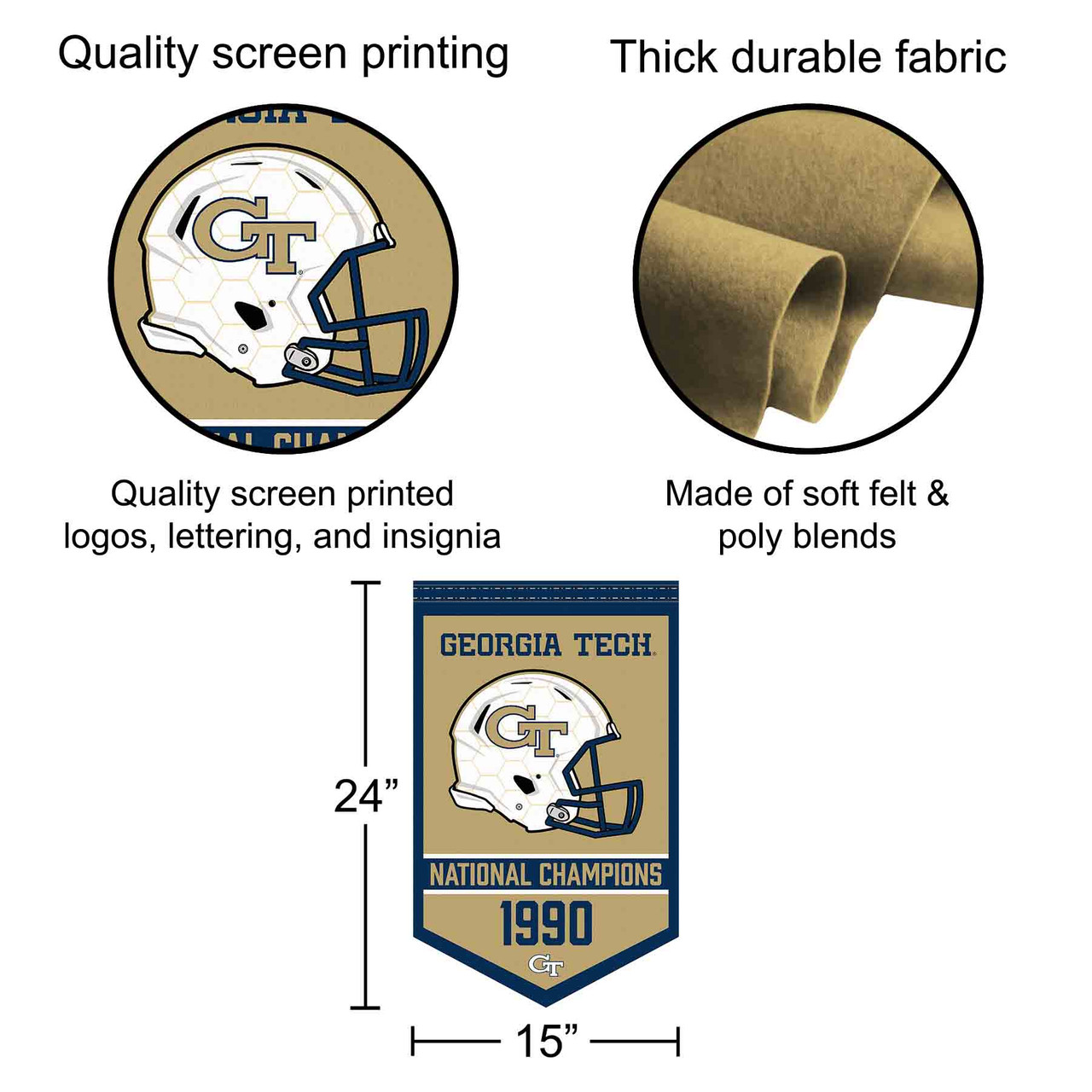 Georgia Tech Yellow Jackets Football National Champions Banner - State ...