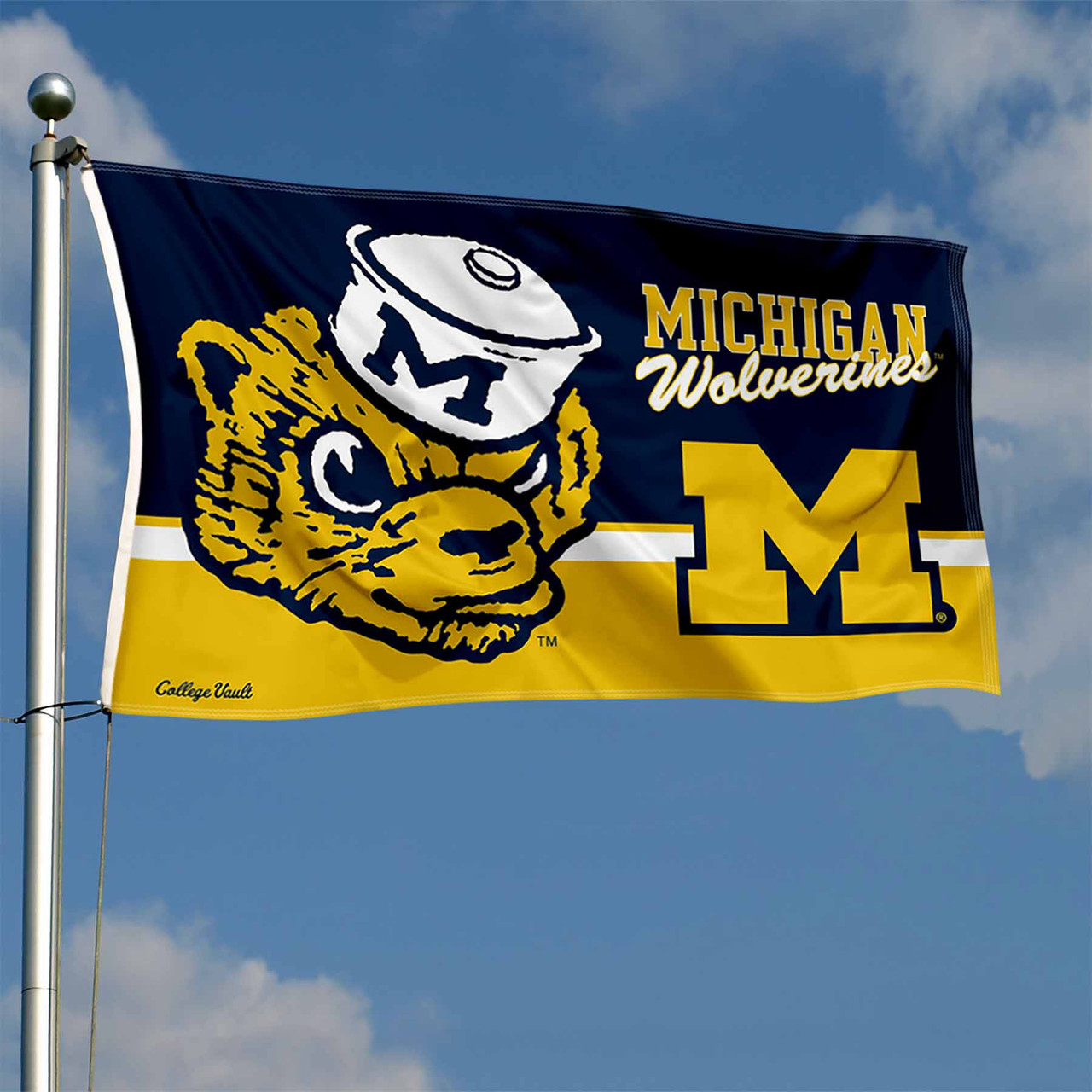 Michigan Wolverines Logo Flag - State Street Products