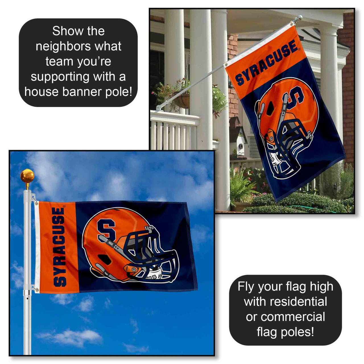 Syracuse Orange Football Helmet Flag - State Street Products