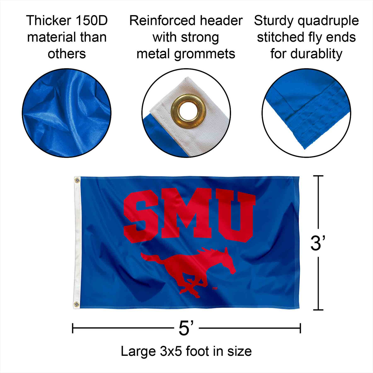 Southern Methodist University Flag - State Street Products
