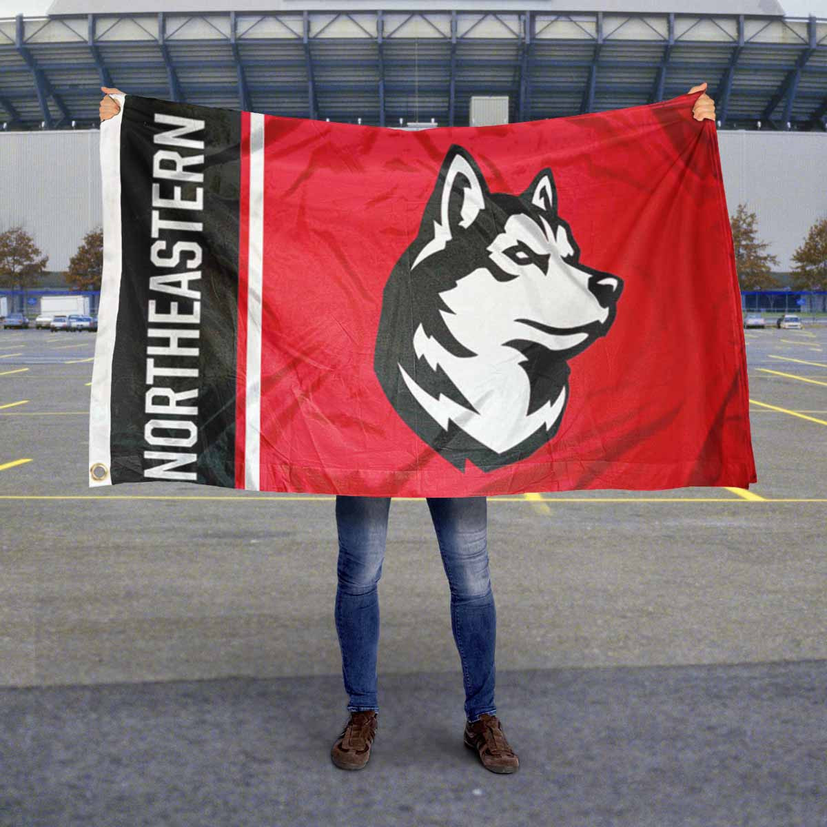 Northeastern Huskies New Husky Logo Flag - State Street Products