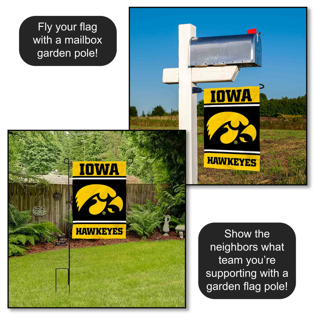 Iowa Hawkeyes Garden Flag - State Street Products