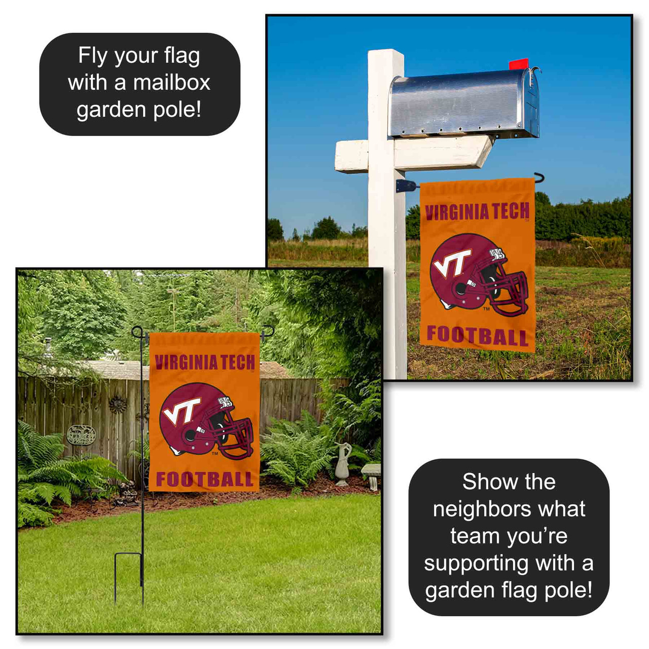 Virginia Tech Helmet Yard Flag - State Street Products