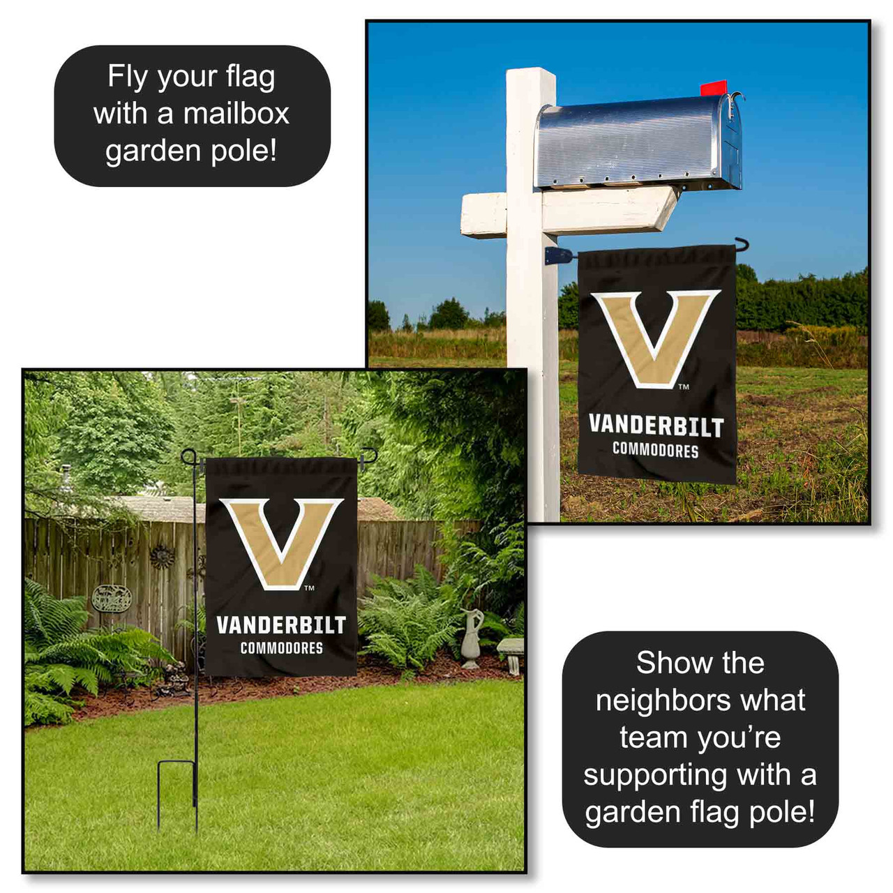 Vanderbilt Commodores Wordmark Garden Flag - State Street Products