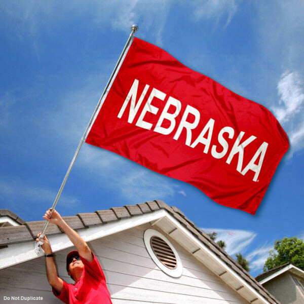 Nebraska Huskers Wordmark Flag - State Street Products