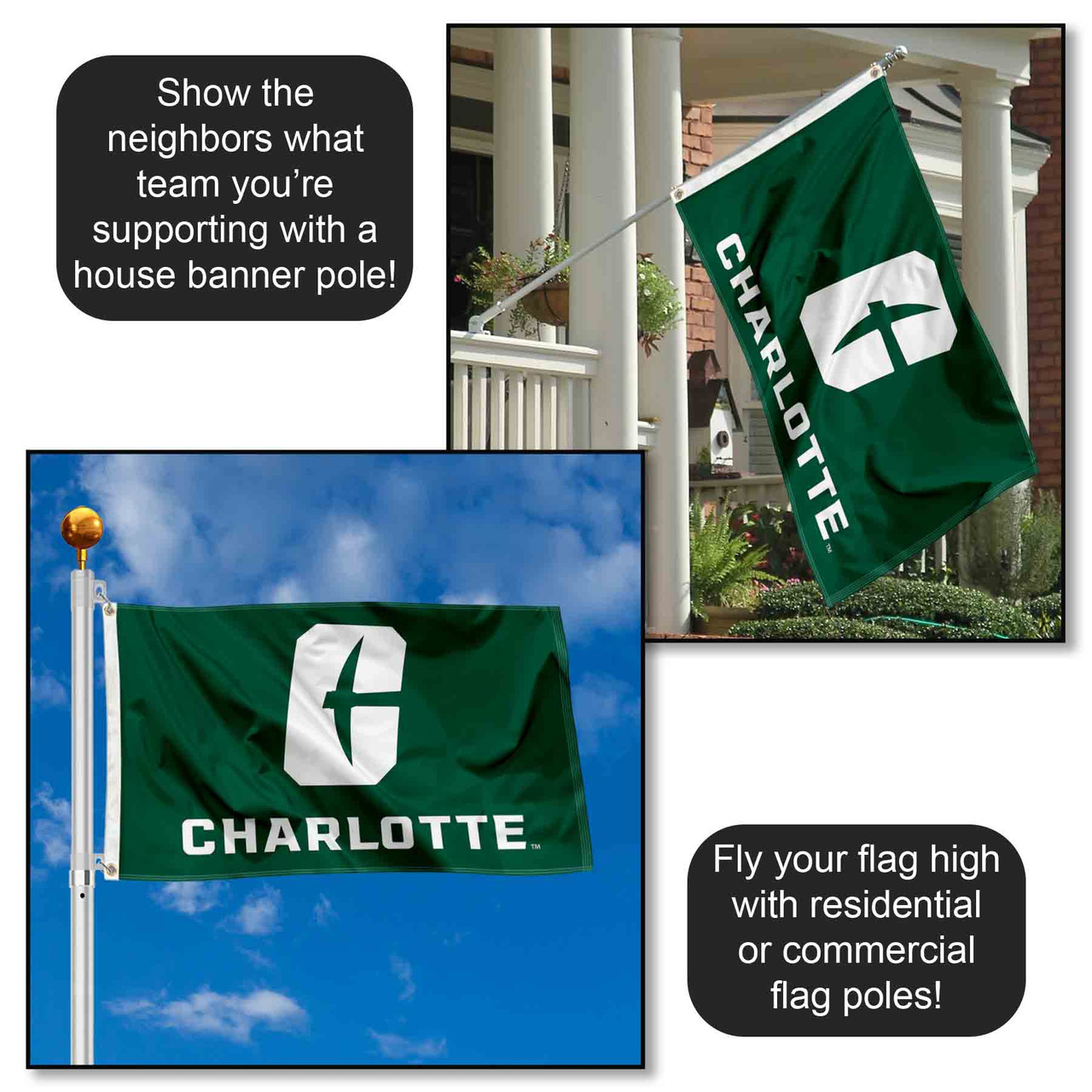 Charlotte 49ers All-In C Flag - State Street Products