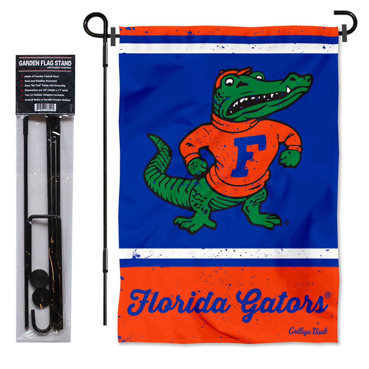 Florida Gators Vintage Retro Throwback Garden Flag and Flagpole - State ...