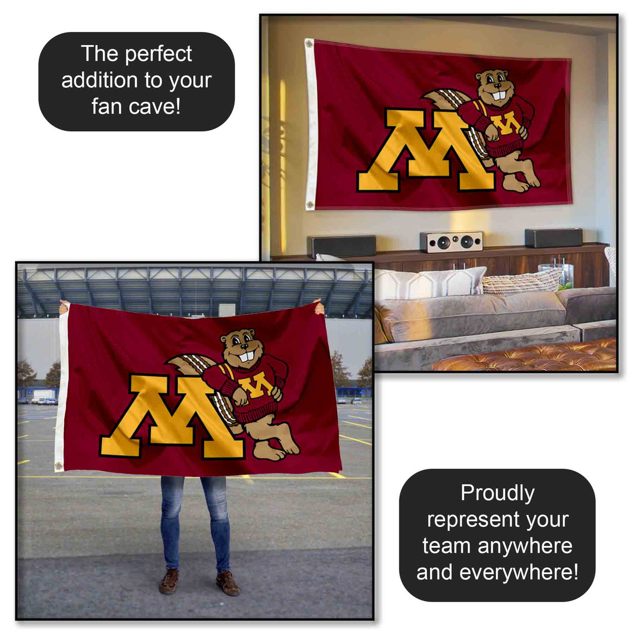 Minnesota Goldy Gopher Flag - State Street Products