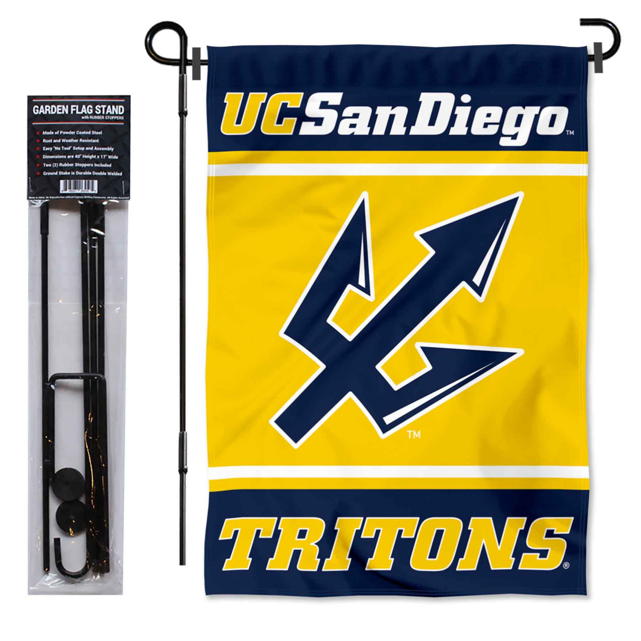 UCSD Tritons Garden Flag and Pole Stand Holder - State Street Products