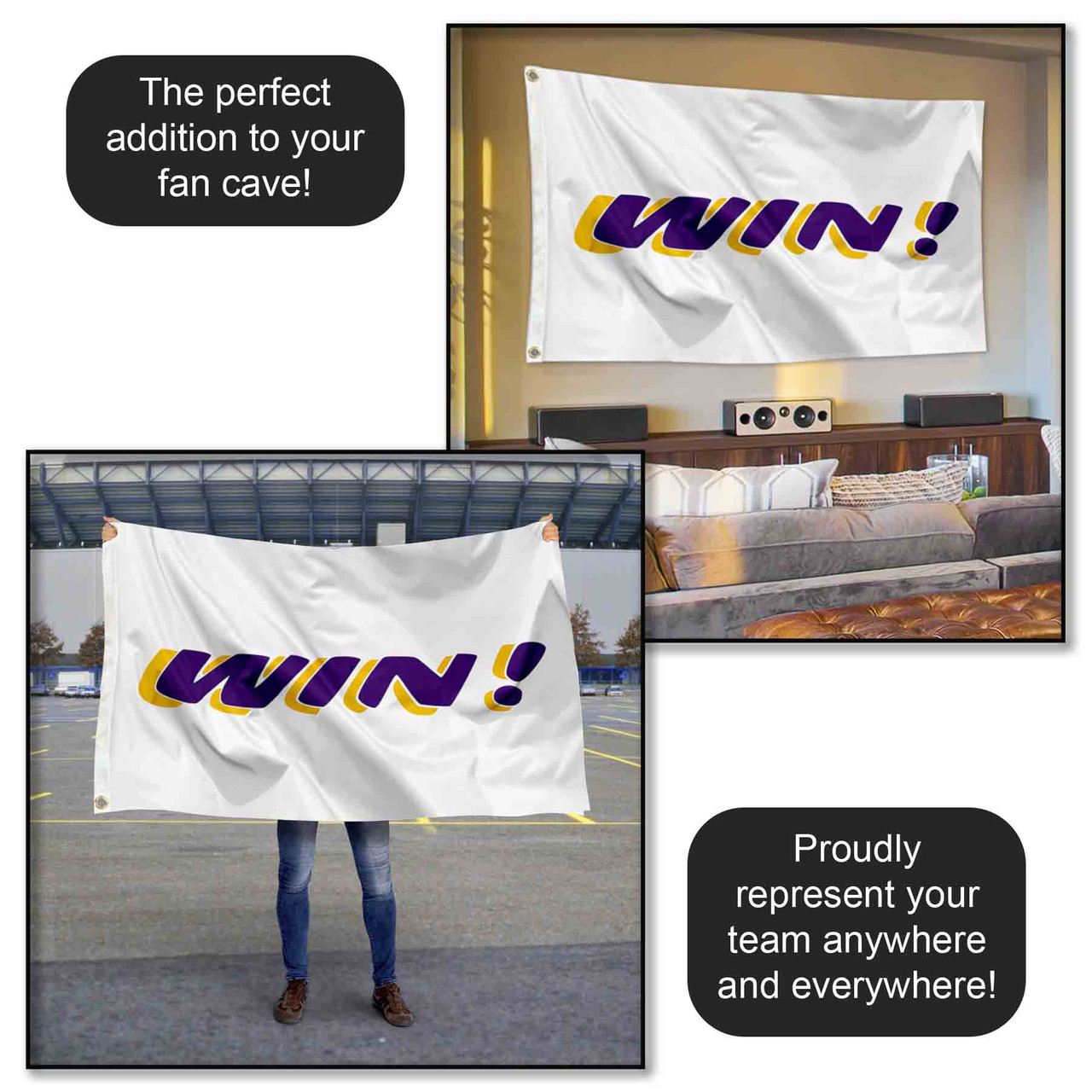 Louisiana State LSU Tigers WIN Bar Flag - State Street Products