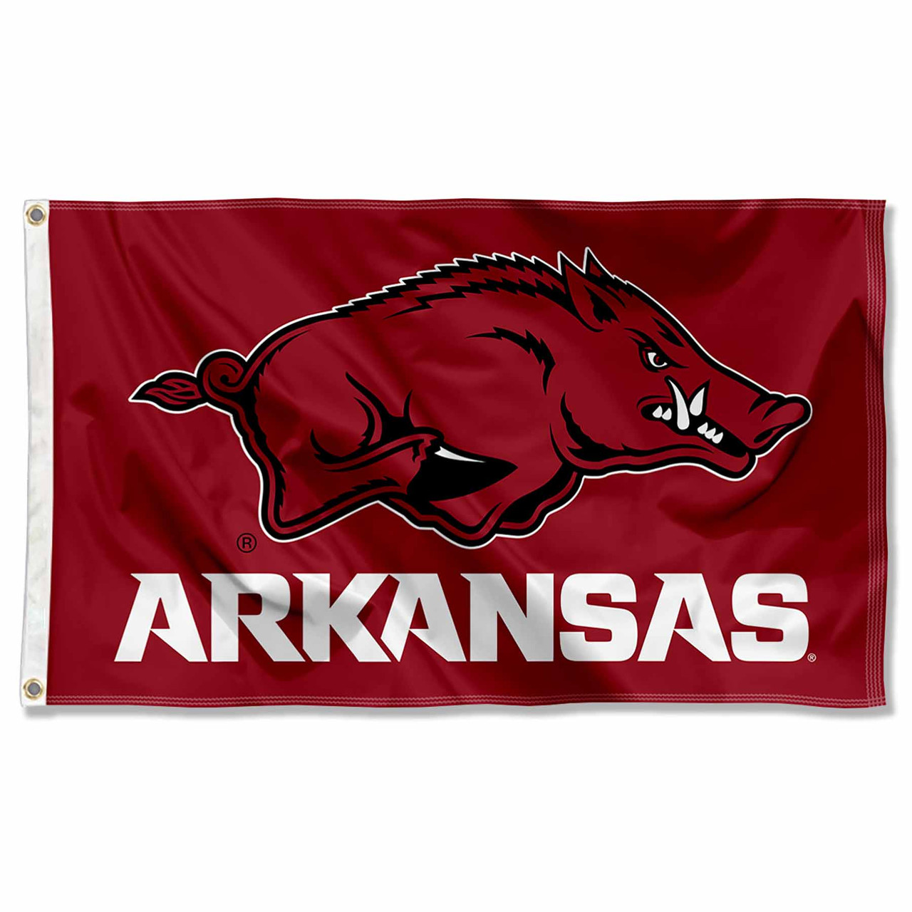 Arkansas Razorbacks Logo Wordmark Flag - State Street Products