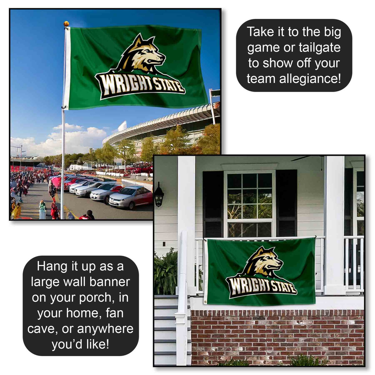 WSU Raiders New Logo Flag - State Street Products