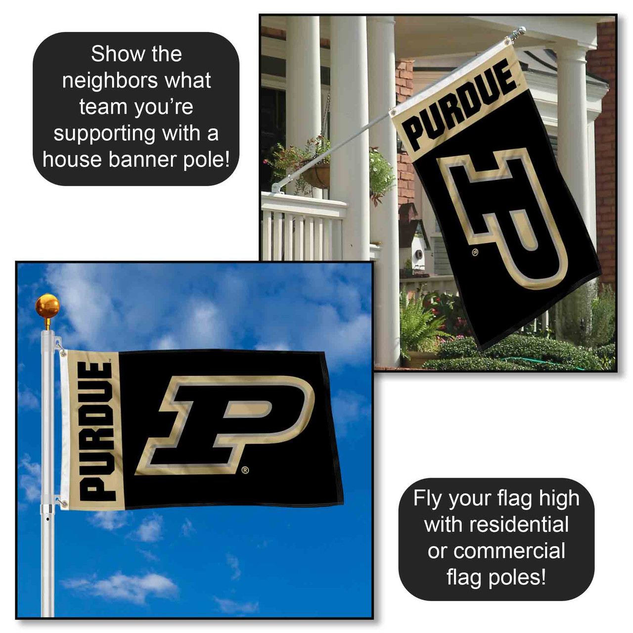 Purdue Boilermakers P Logo Flag - State Street Products