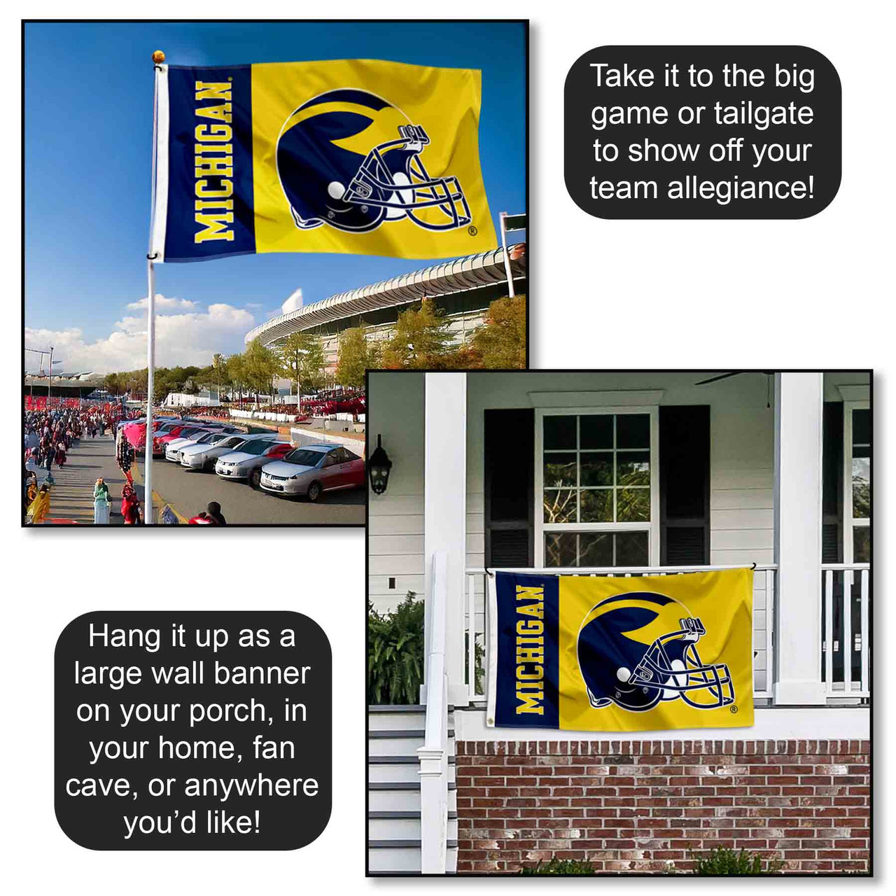 Michigan Football Flag - State Street Products