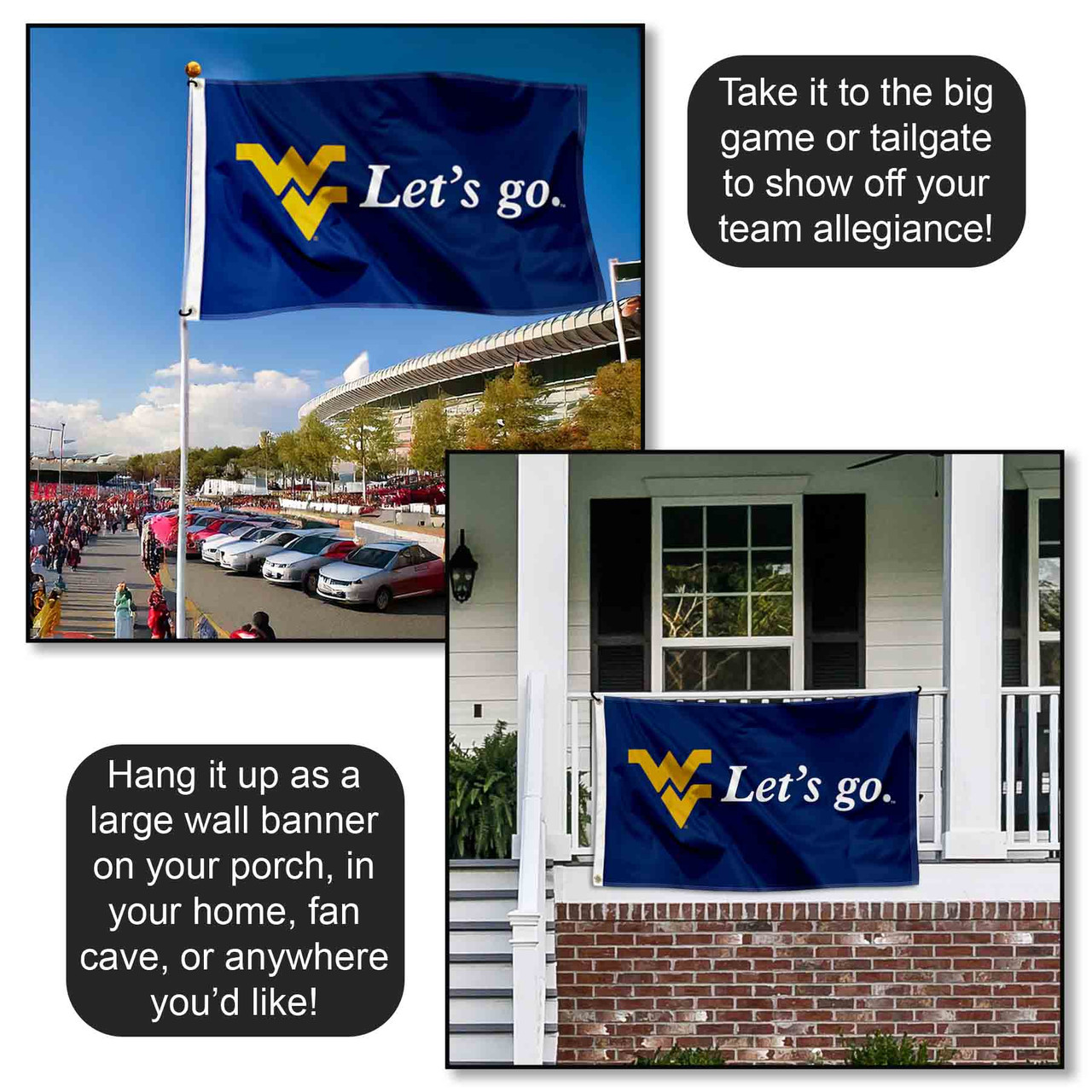 West Virginia Mountaineers Lets Go Flag - State Street Products
