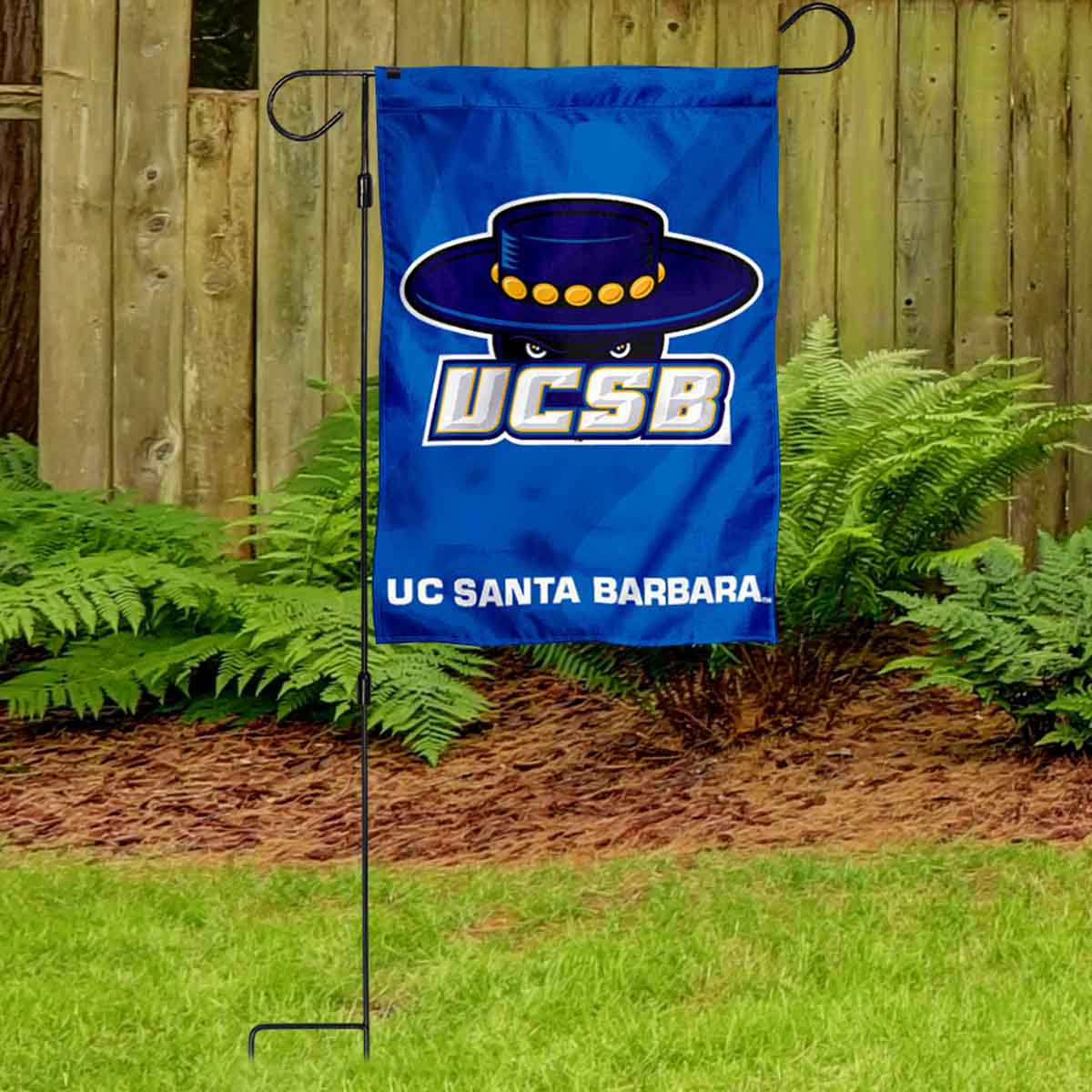 UCSB Gauchos Logo Garden Flag and Pole Stand - State Street Products