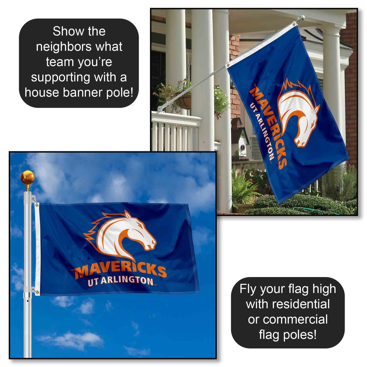 Texas Arlington Mavericks Flag - State Street Products