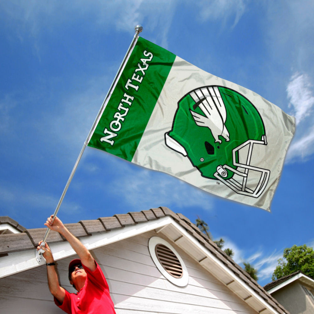 UNT Mean Green Football Helmet Flag - State Street Products