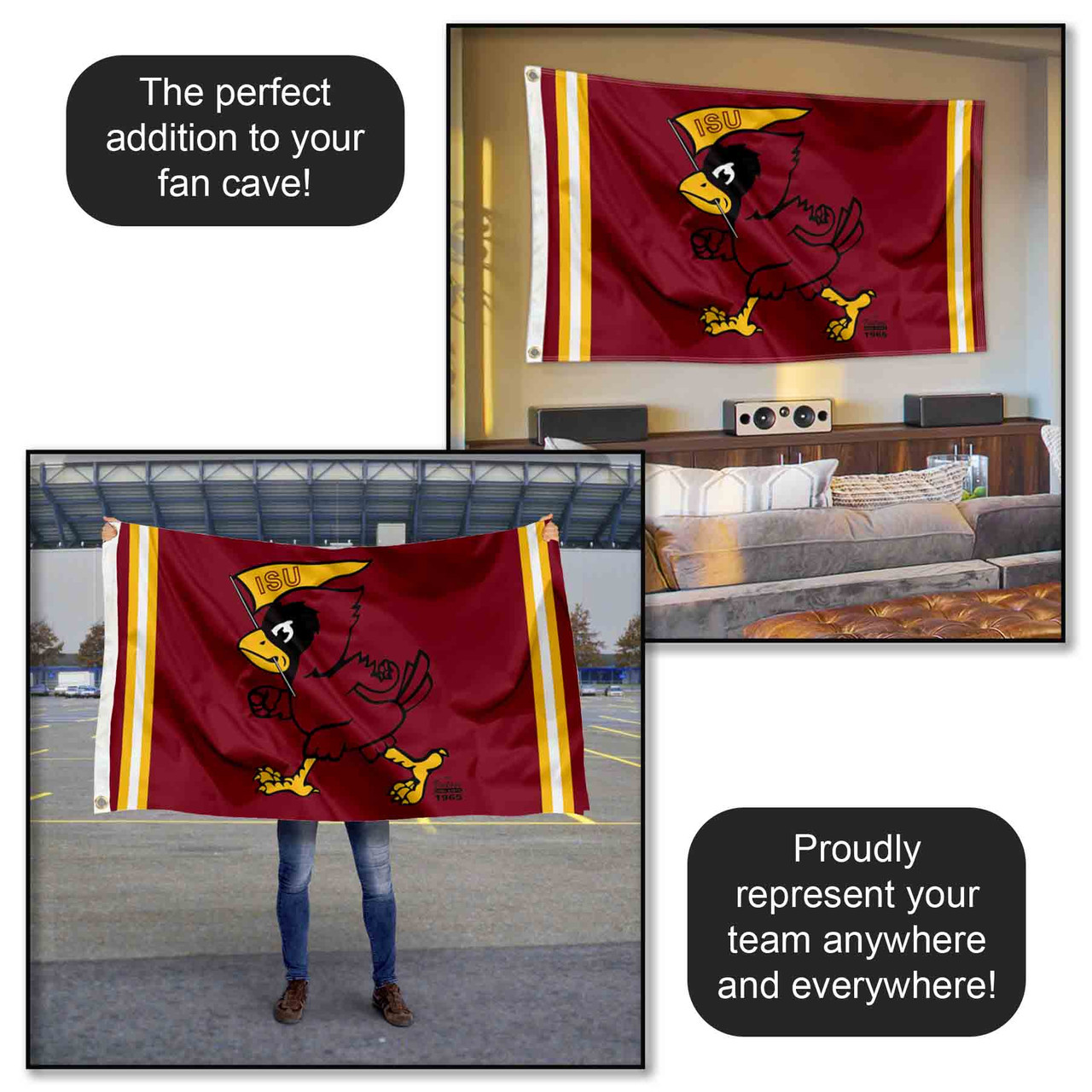 Iowa State Cyclones Throwback Vault Logo Flag - State Street Products
