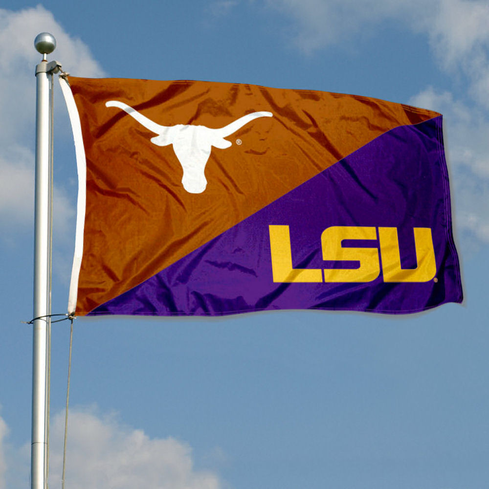 Texas vs LSU Tigers House Divided 3x5 Flag - State Street Products