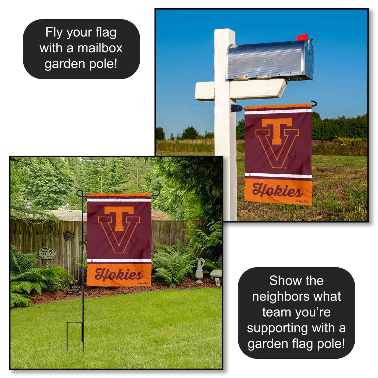 VA Tech Hokies College Vault Logo Garden Flag - State Street Products