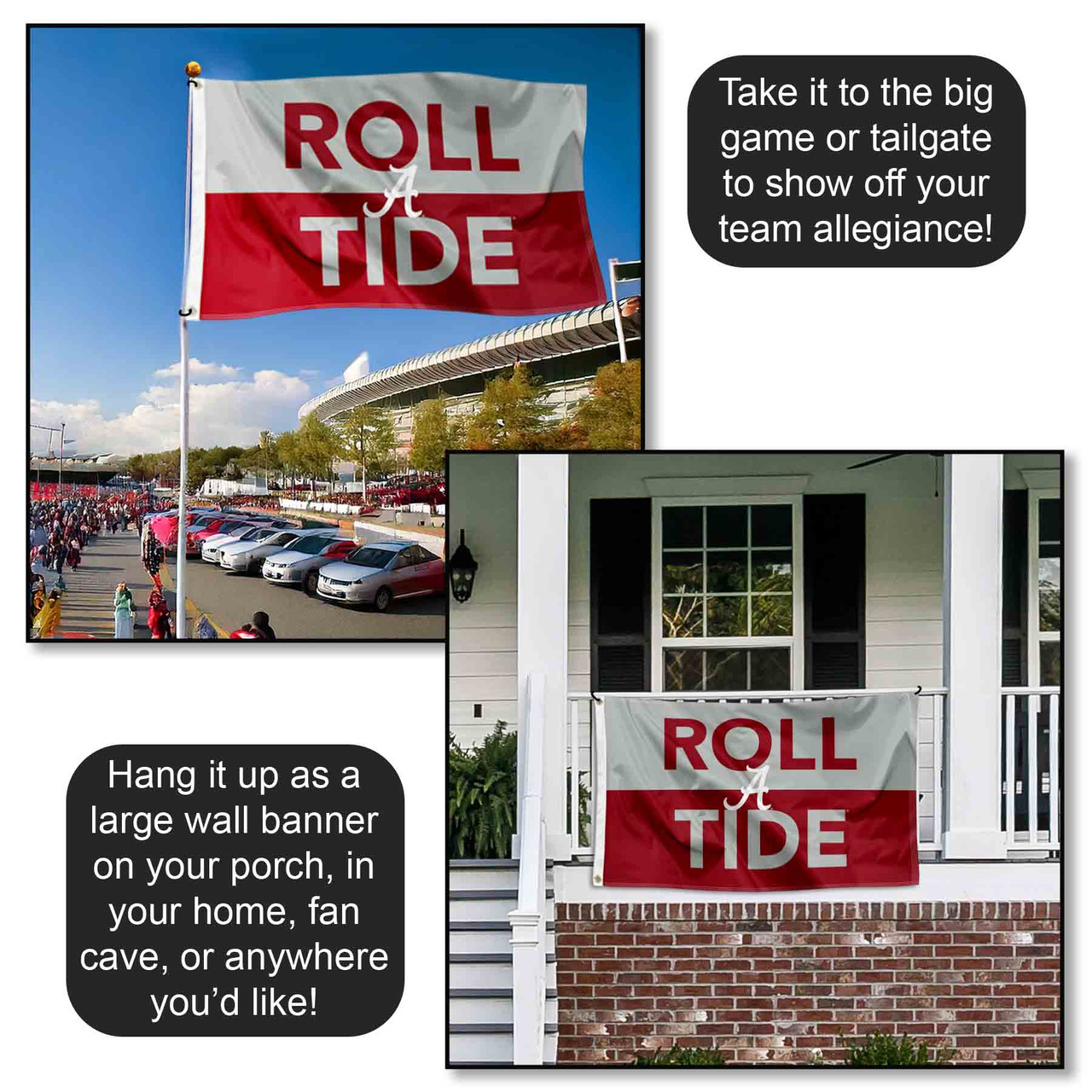 Alabama Crimson Tide Roll Tide Flag - State Street Products