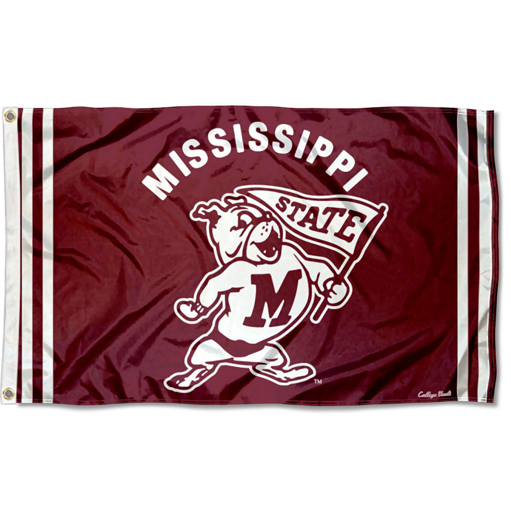 Mississippi State Bulldogs Throwback Vault Logo Flag - State Street ...