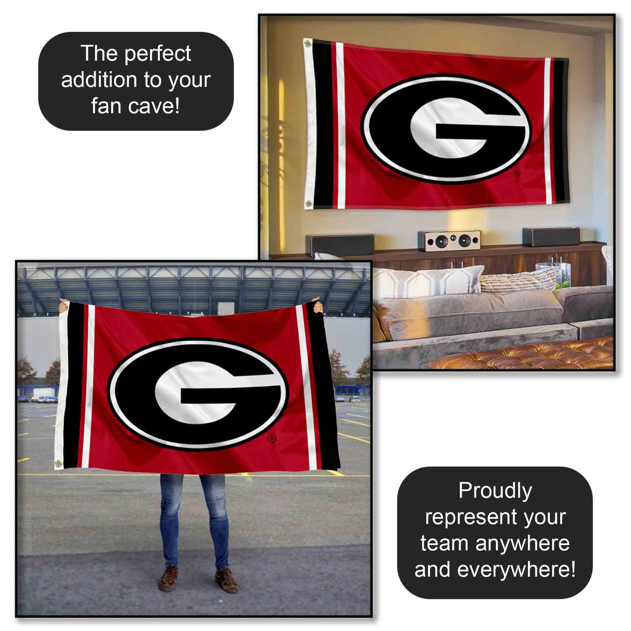 Georgia Bulldogs Red G Logo Flag - State Street Products