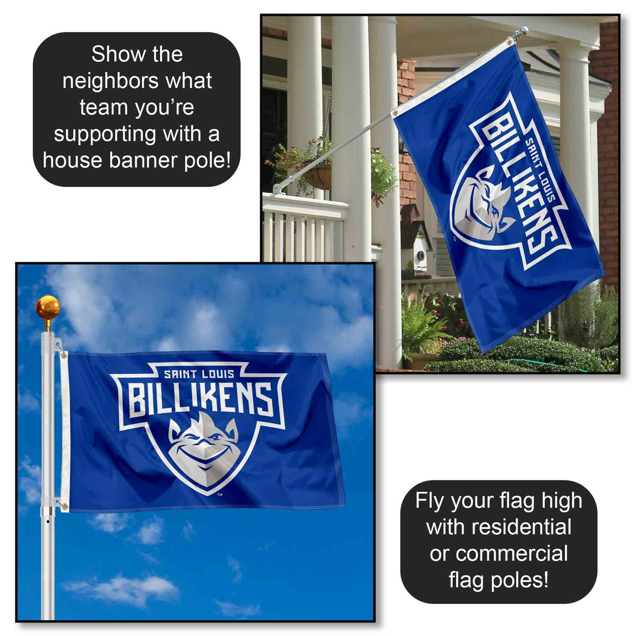 Saint Louis Billikens New Logo Flag - State Street Products