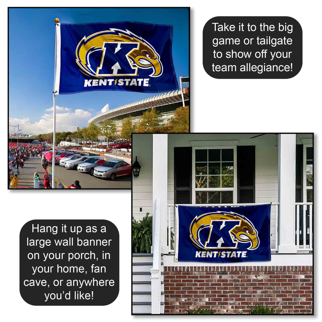 Kent State Golden Flashes New Logo Flag - State Street Products