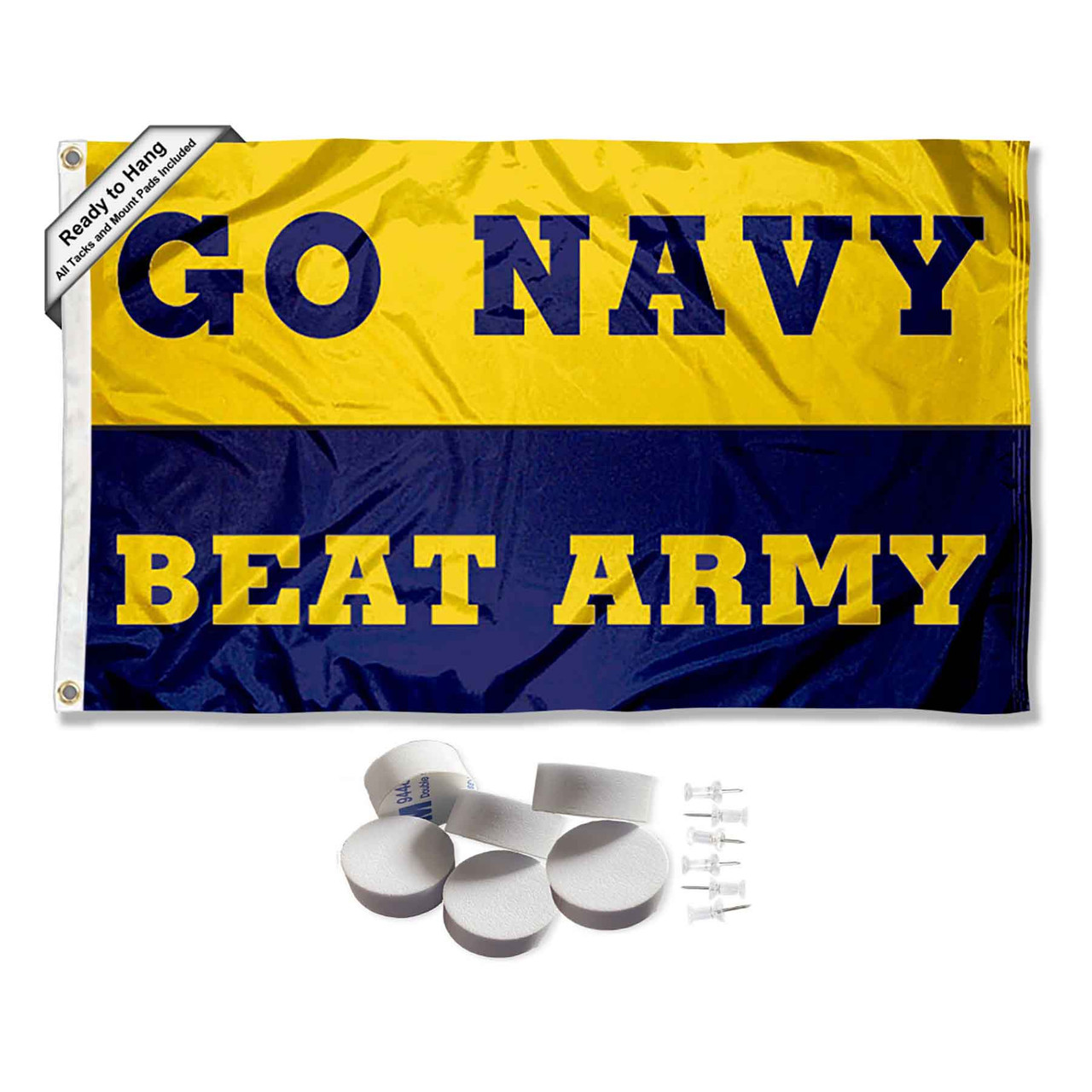 Navy Midshipmen Banner Flag with Tack Wall Pads - State Street Products